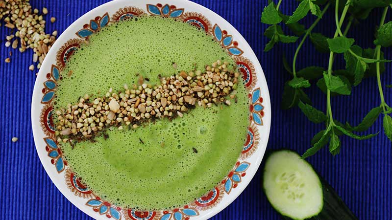 Velouté d'été concombre et courgette